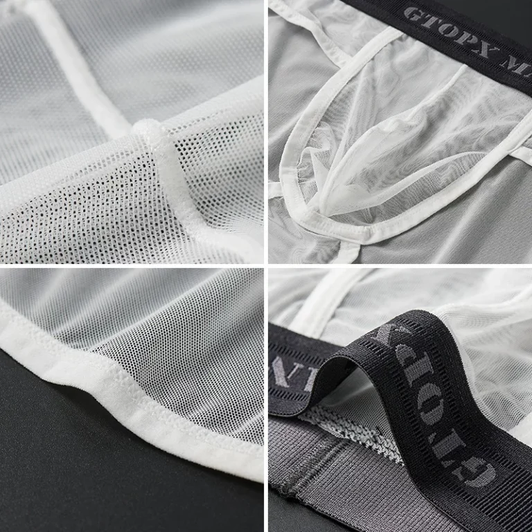 Sexy Mens Sheer Elegance Mesh Briefs - Rainbow Thongs